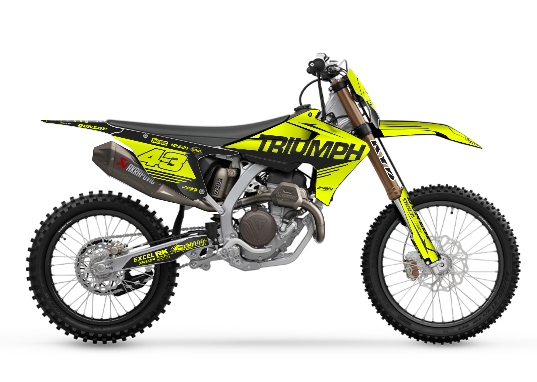 TRIUMPH STRIPE NEON/BLACK KIT – Gp Grafix